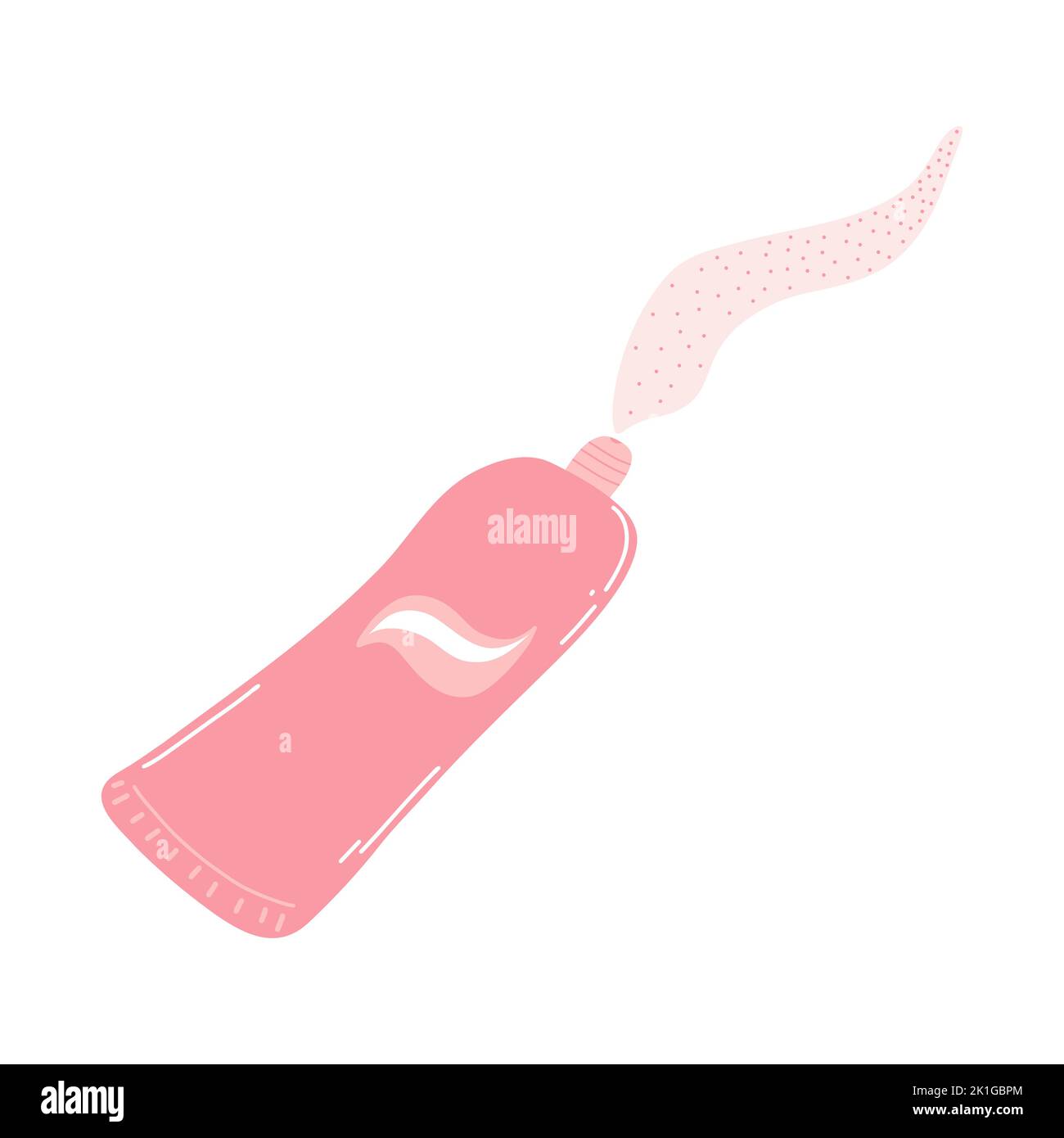 Hand drawn toothpaste in cartoon flat style. Vector illustration of ...