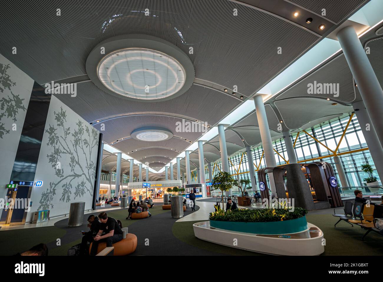 Waiting area in Instanbul Airport, Turkey Stock Photo - Alamy