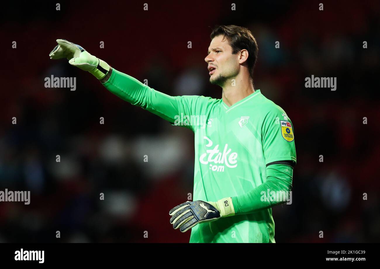 Watford goalkeeper Daniel Bachmann during the Sky Bet Championship ...