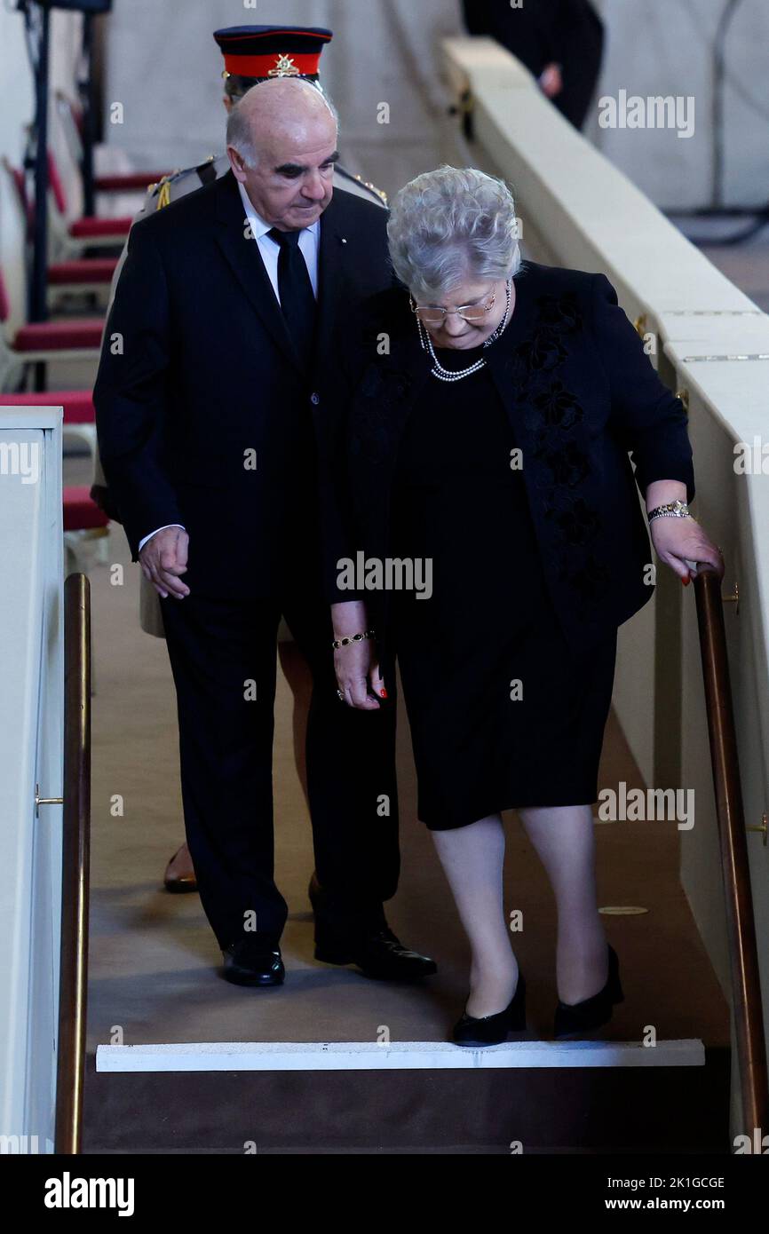 President of Malta, George Vella and First Lady Miriam Vella pay their ...