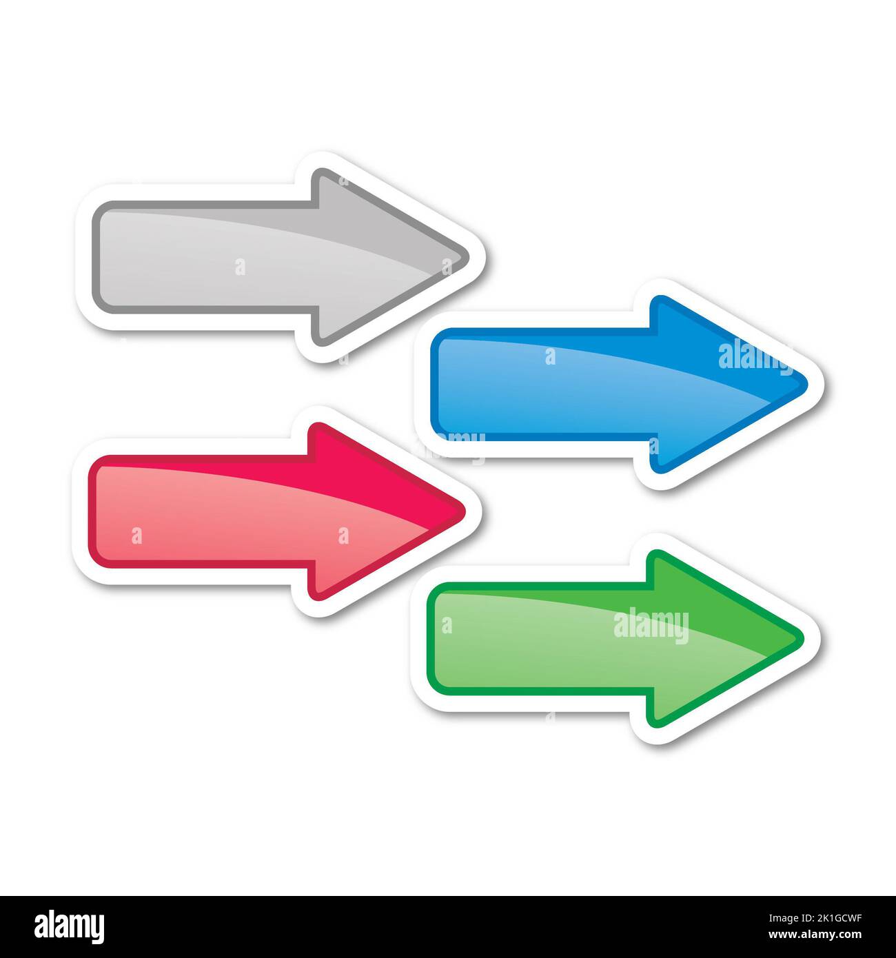 Four arrows pointing symbols Cut Out Stock Images & Pictures - Alamy