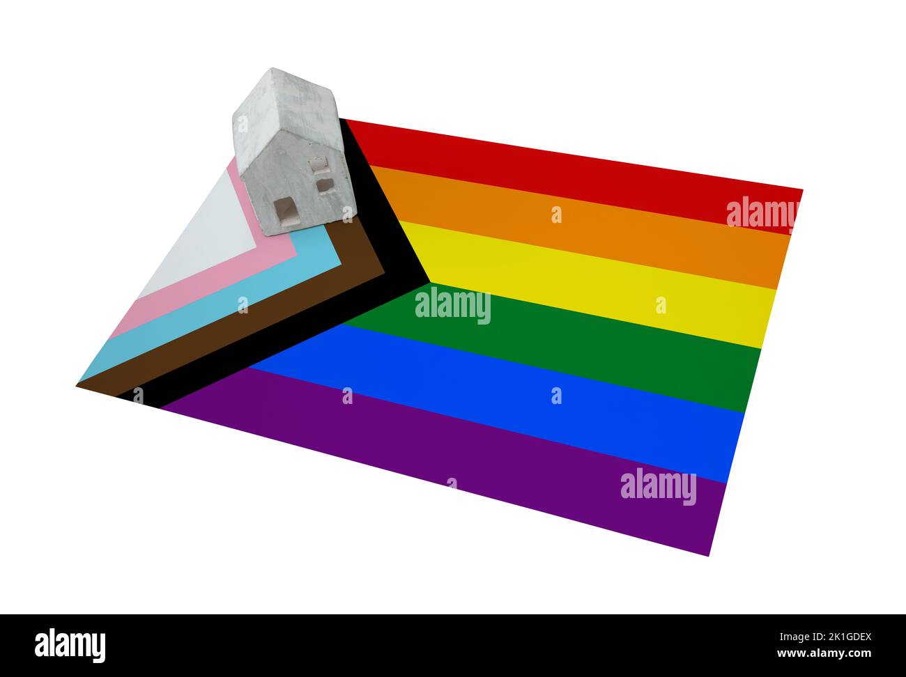 Progress LGBT rainbow house isolated on white with clipping path ...