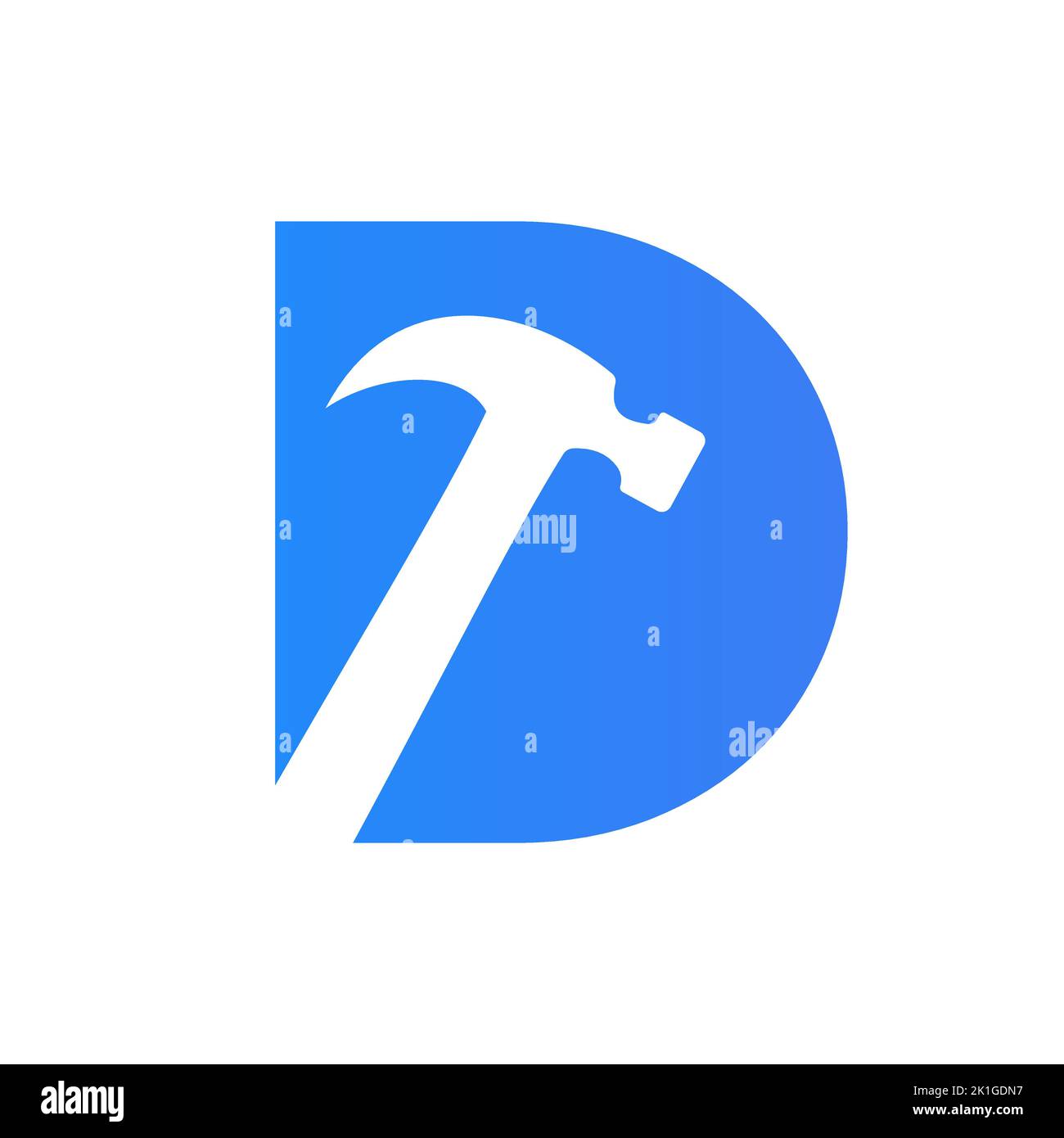 Letter D Hammer Logo Concept For Construction, Woodworking Company ...