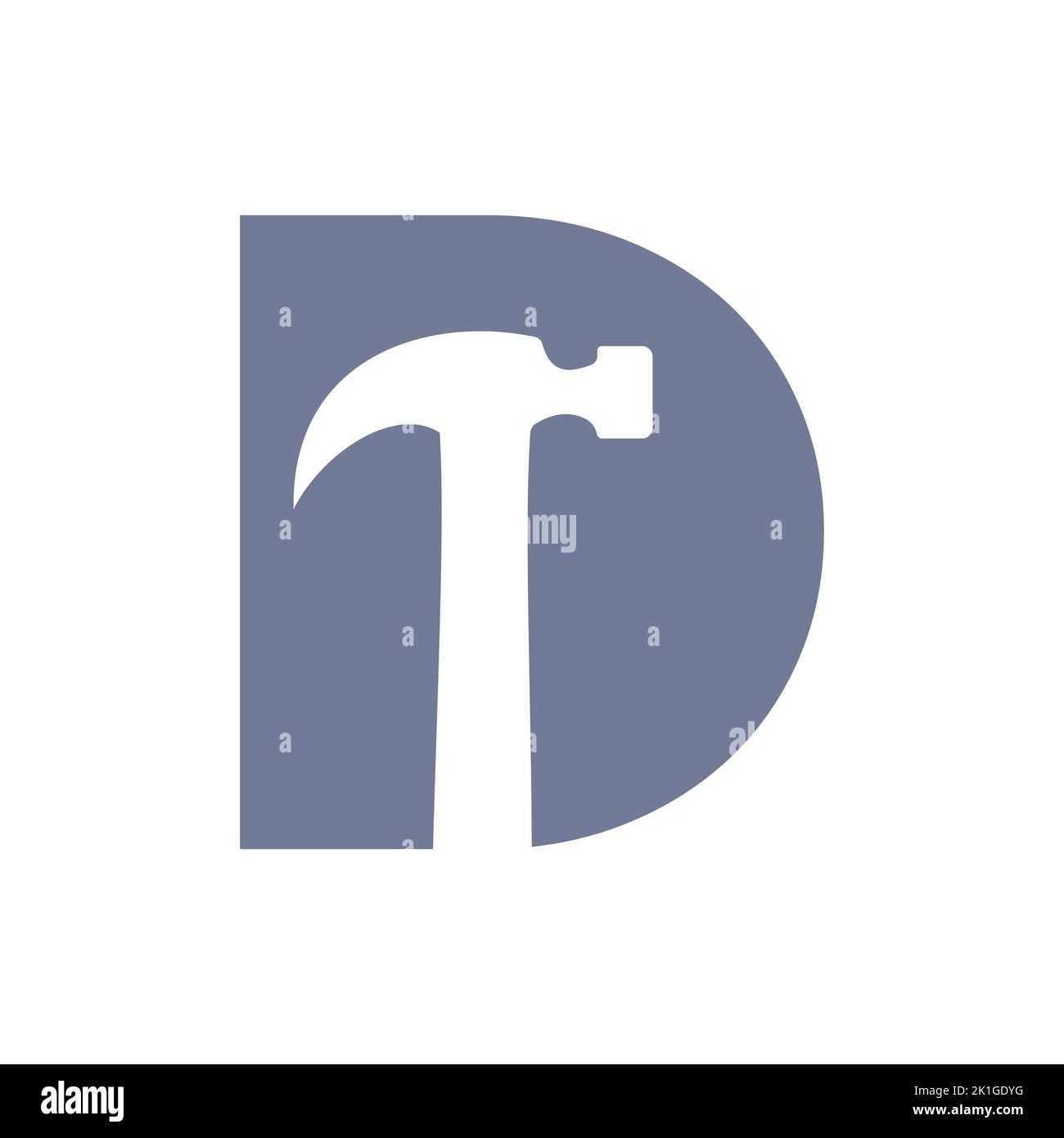 Letter D Hammer Logo Concept For Construction, Woodworking Company ...