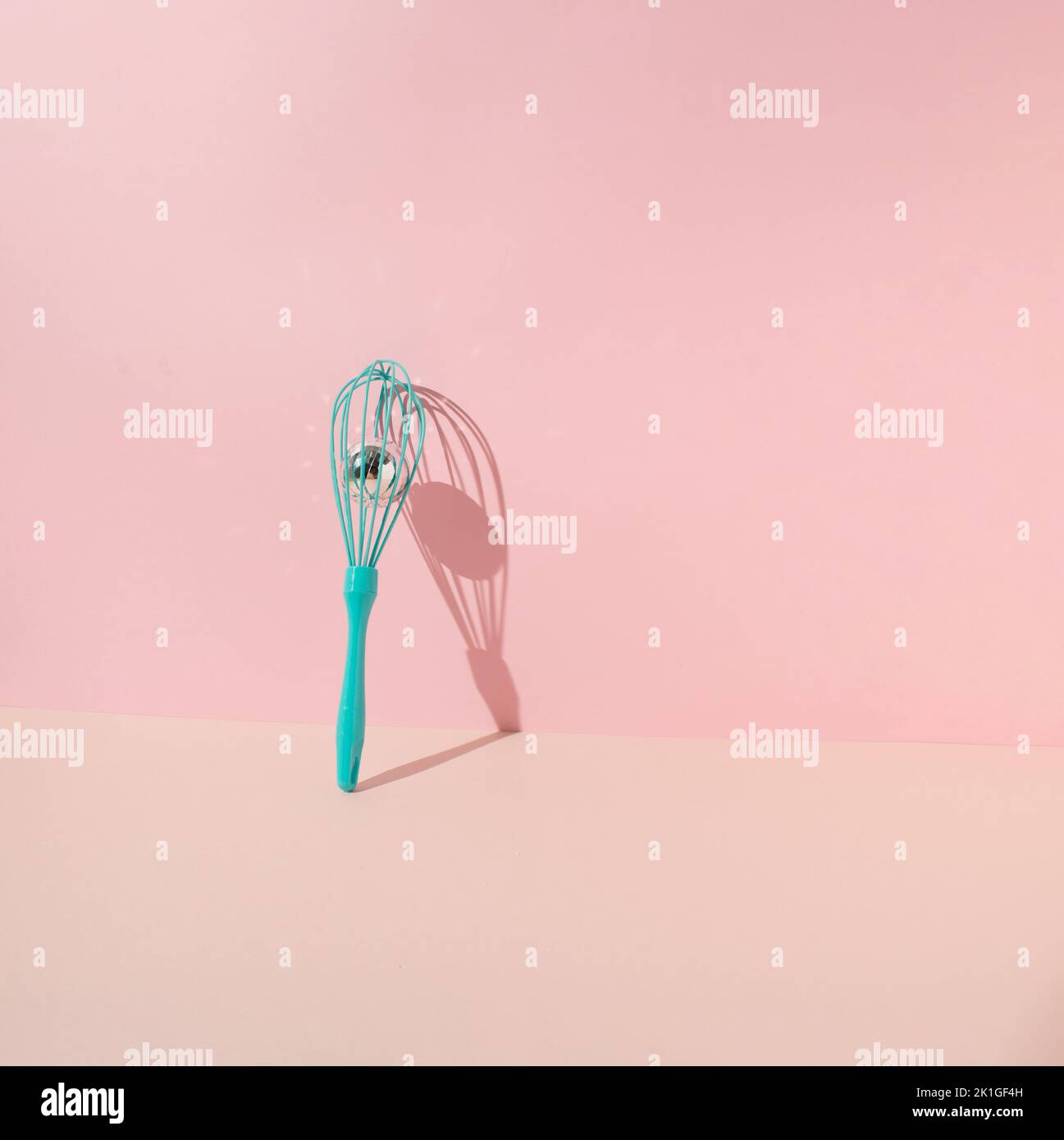 Turquoise egg mixer beater, manual cream mixing whisk with disco ball ...