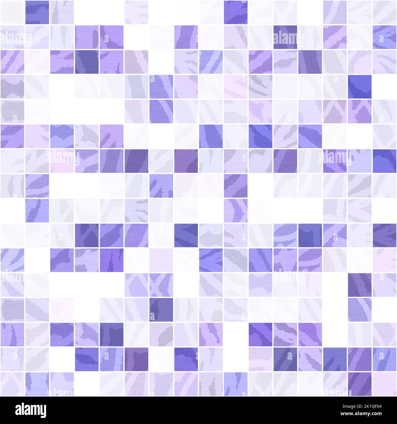 Tiny purple geometric mosaic pixel grid seamless pattern. Modern square ...