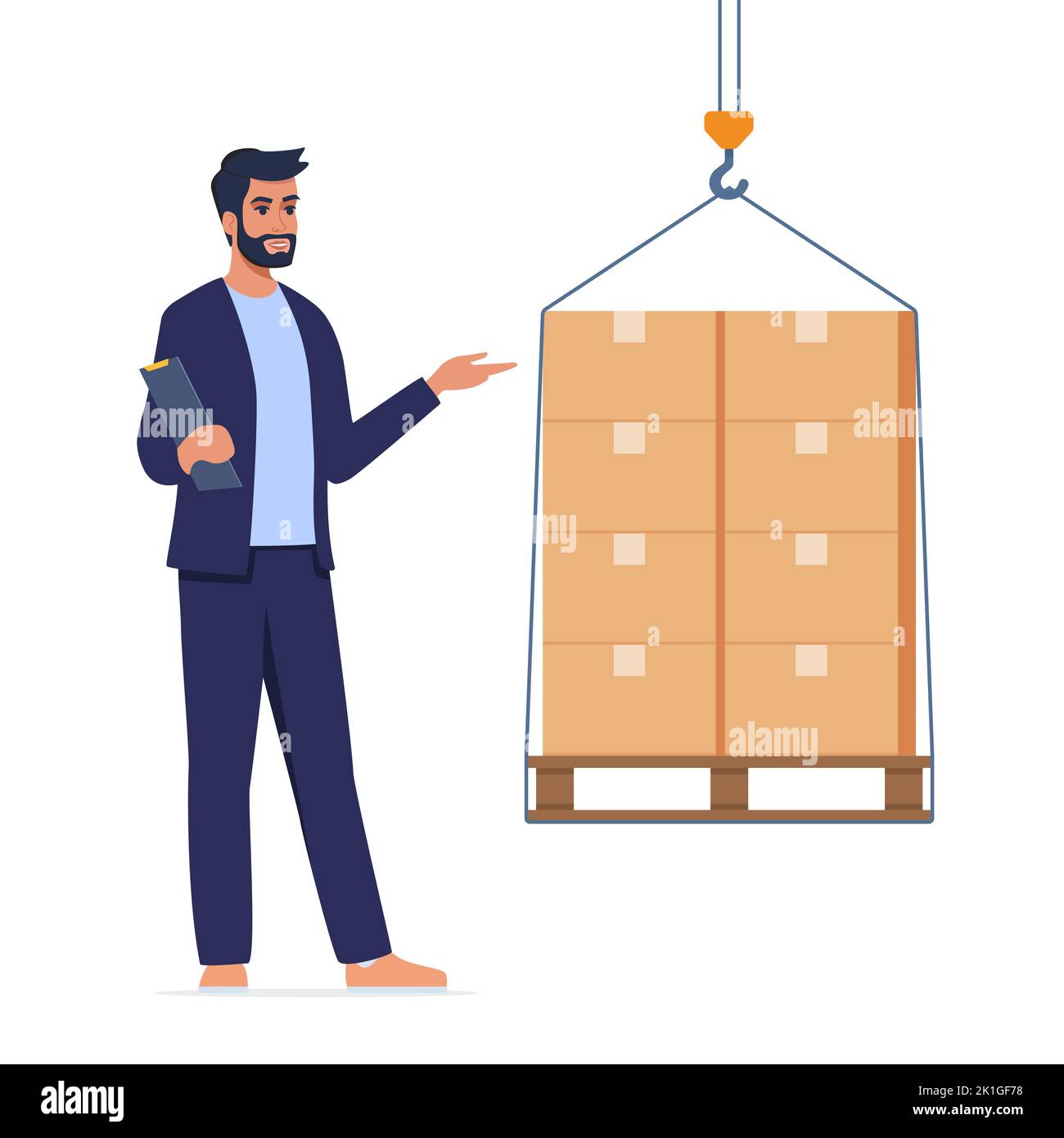 Inventory Manager Man Character directs the movement of Goods Lying in ...