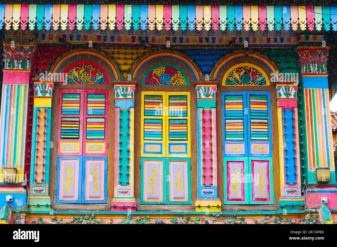 Colorful windows in Little India Stock Photo - Alamy