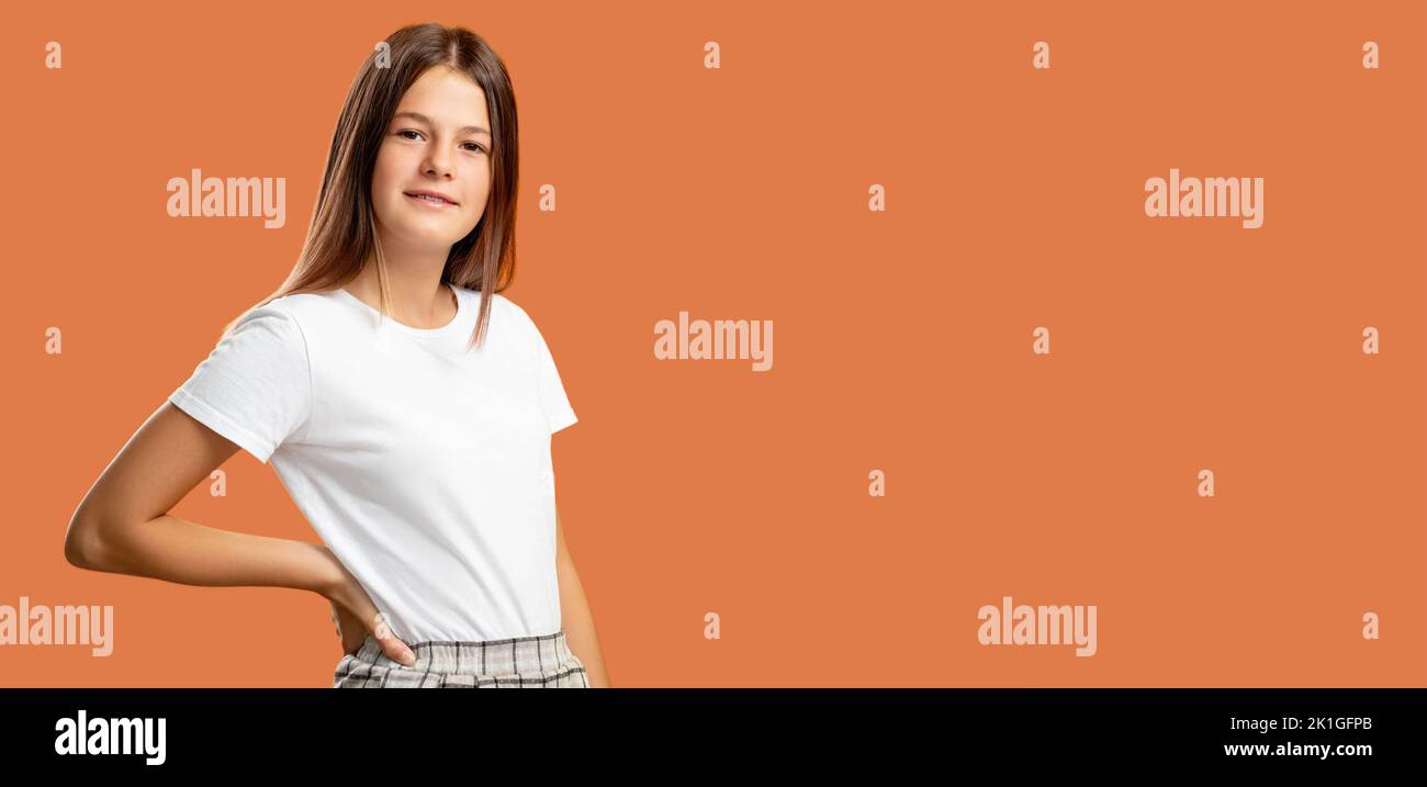 Teen lifestyle. Advertising background. Special offer. Portrait of ...