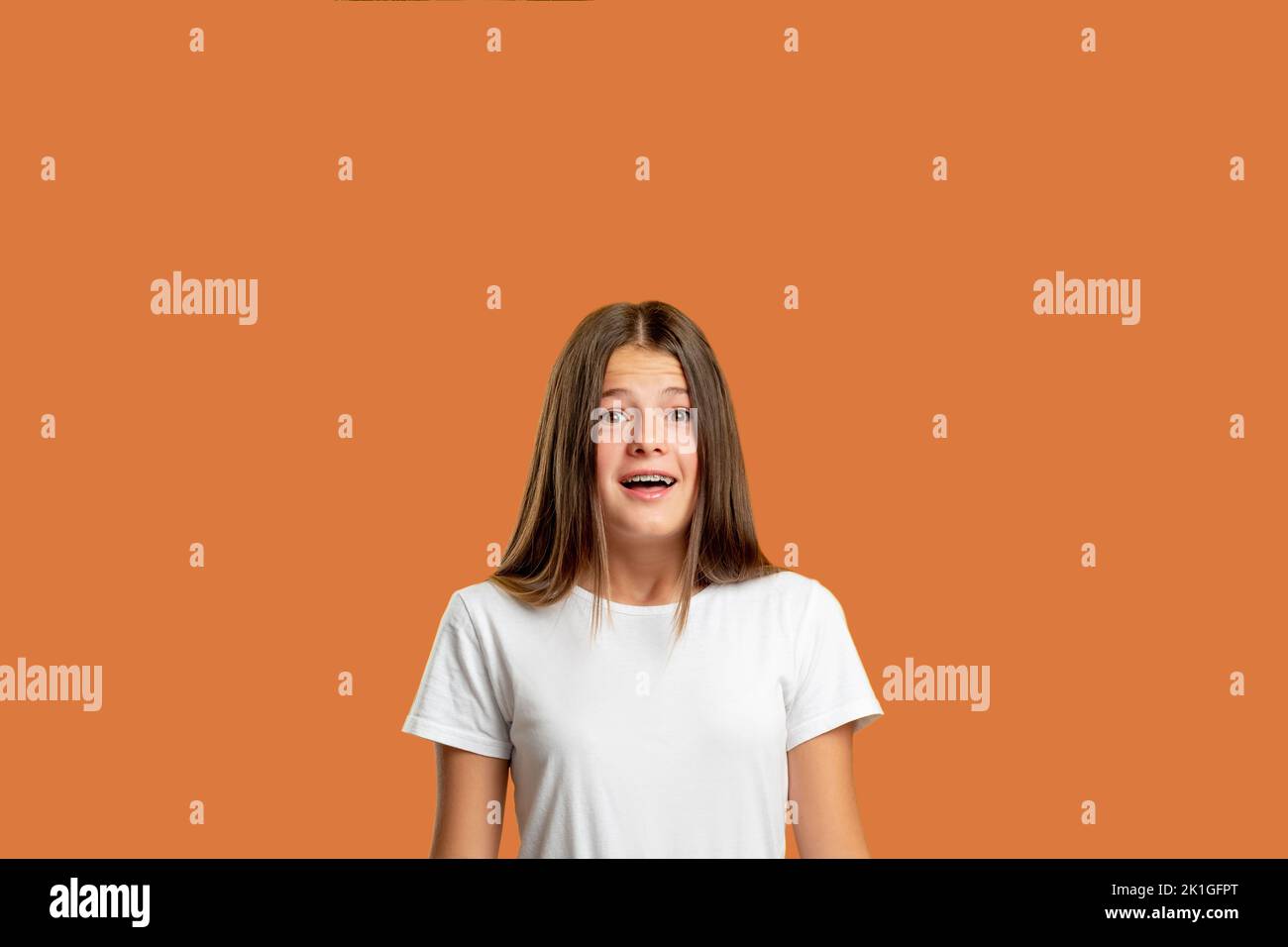 Scared child. Problem anxiety. Panic attack. Shocking news. Portrait of ...