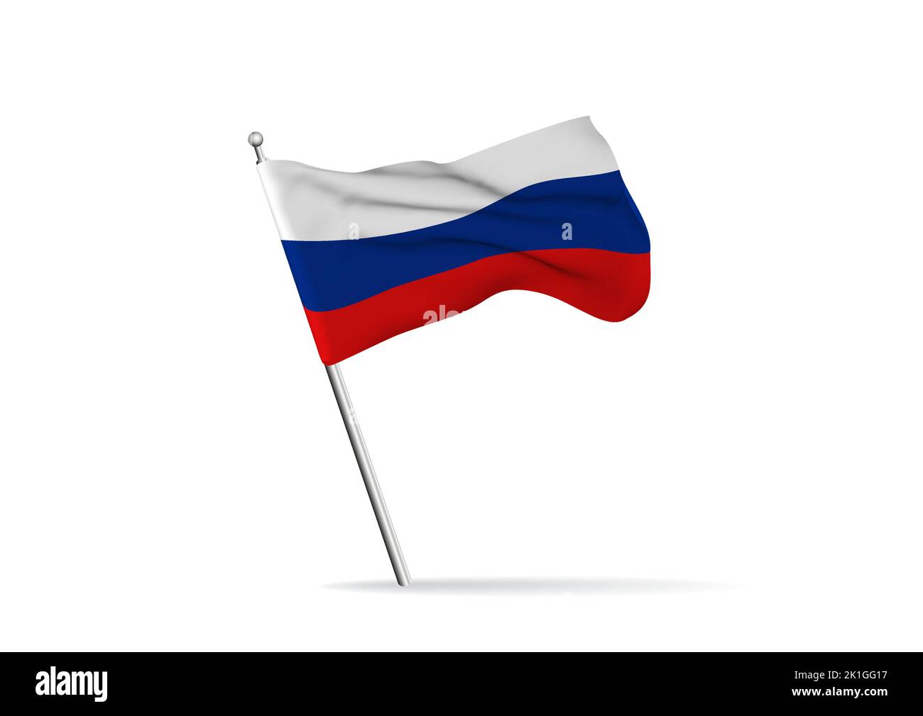 Realistic Russia Flag with Flagpole. Vector Stock Vector Image & Art ...