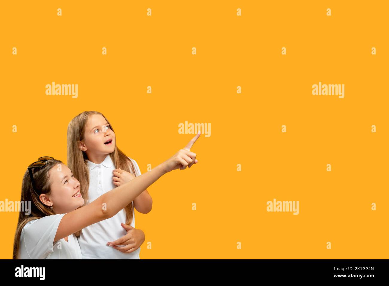 Family offer. Advertising background. Sale discount. Cheerful mother ...