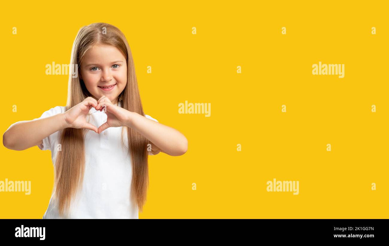 Supportive kid. Love sign. Care trust. Sympathy appreciation. Cute ...