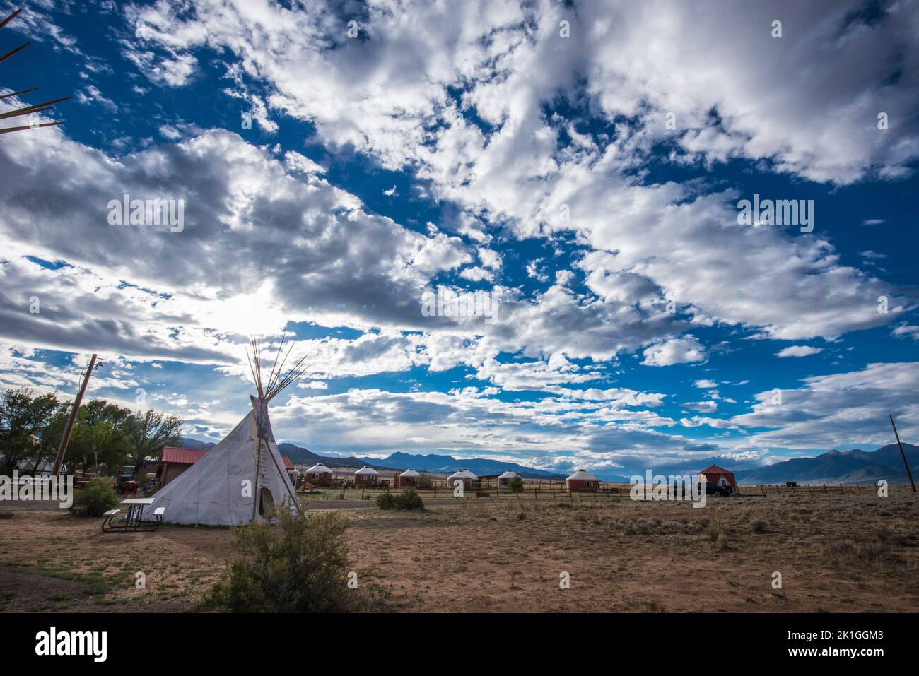 Teepee accommodation at a hot springs resort in Colorado USA Stock ...