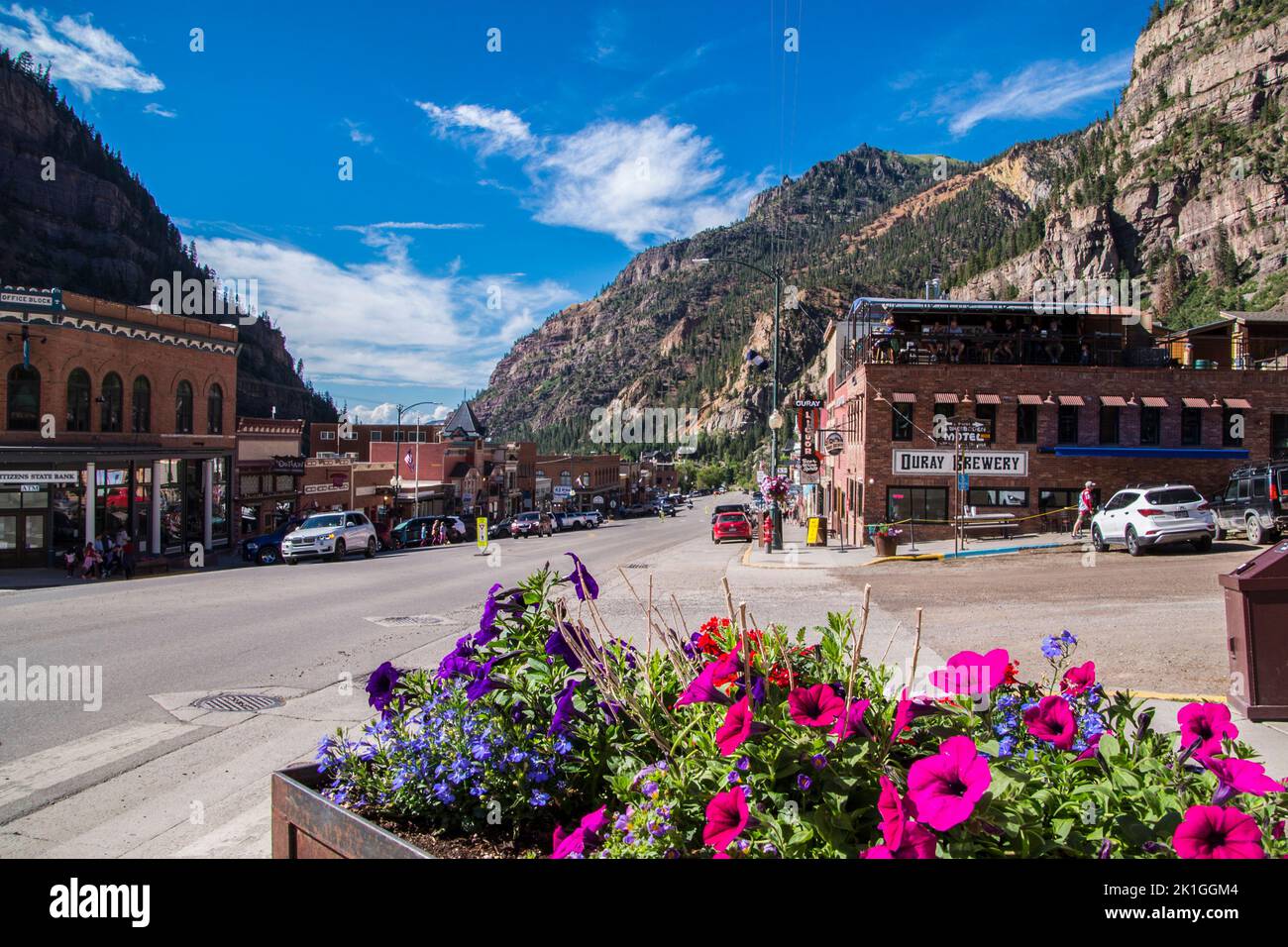 View of the hill town of Ouray on a clear day in Colorado USA Stock ...