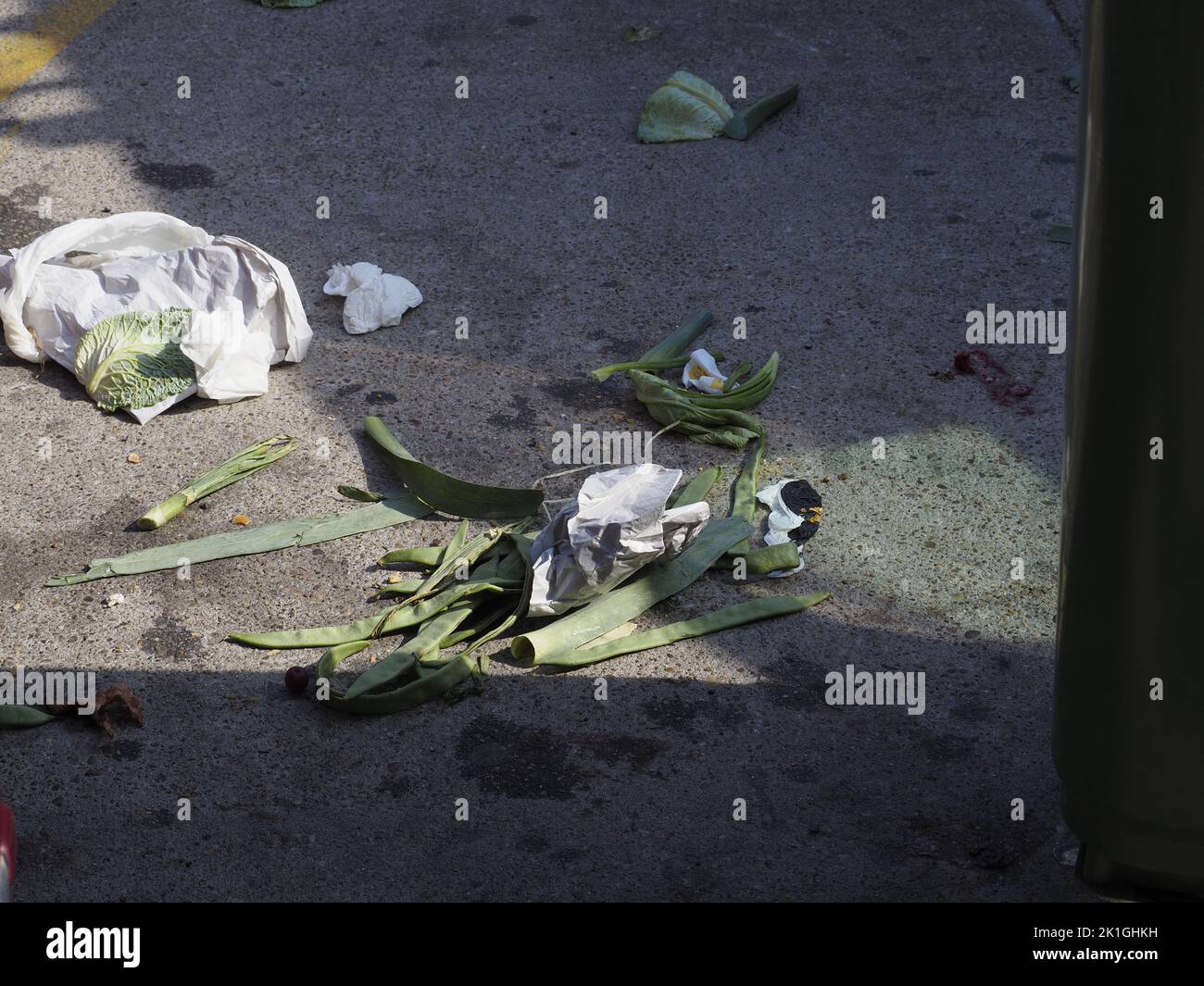 garbage dumped on a street. Recycling concept and climate change Stock ...