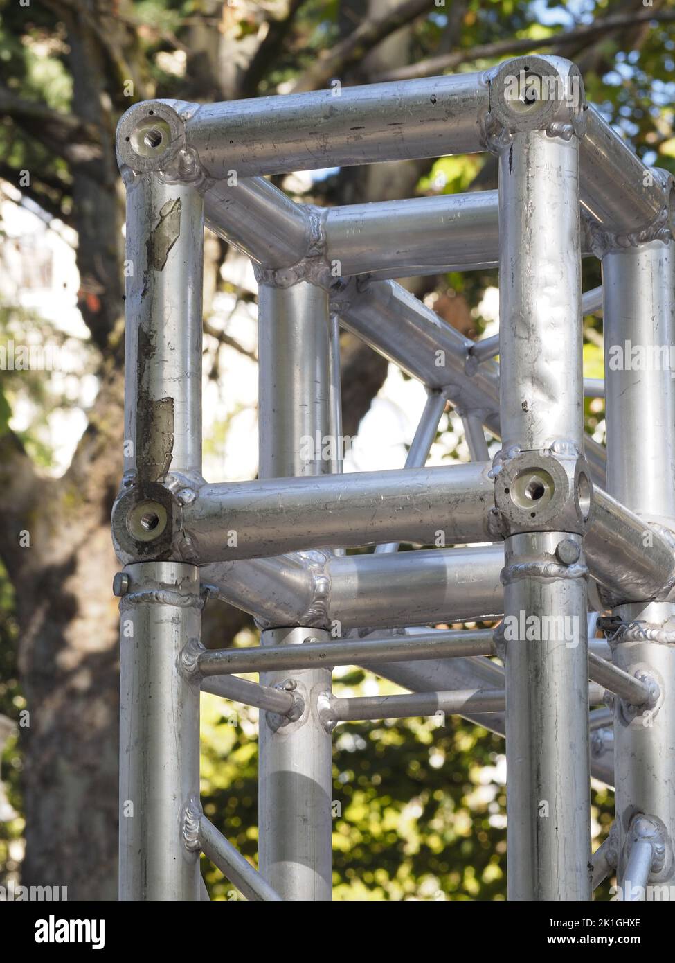welded aluminium structure. Concept of engineering and architecture ...