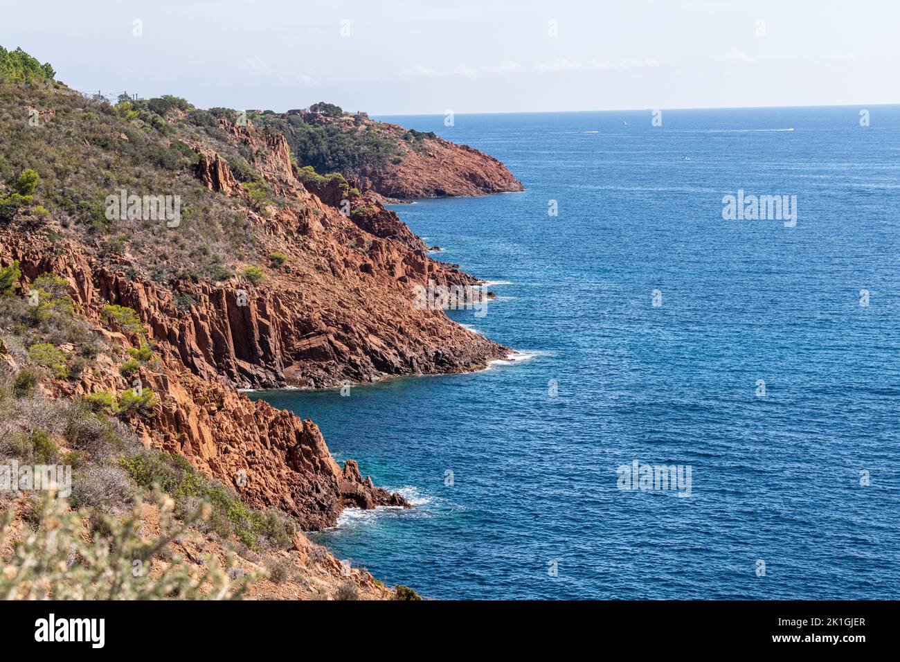 The Coastline of the Massif d'Esterel in the Cote d'Azur France Stock ...