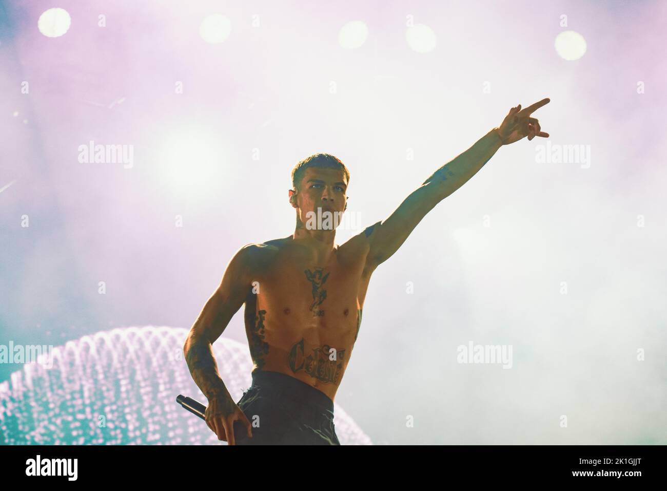17/09/2022 - Italian rapper BLANCO performing live at Ippodromo SNAI in ...