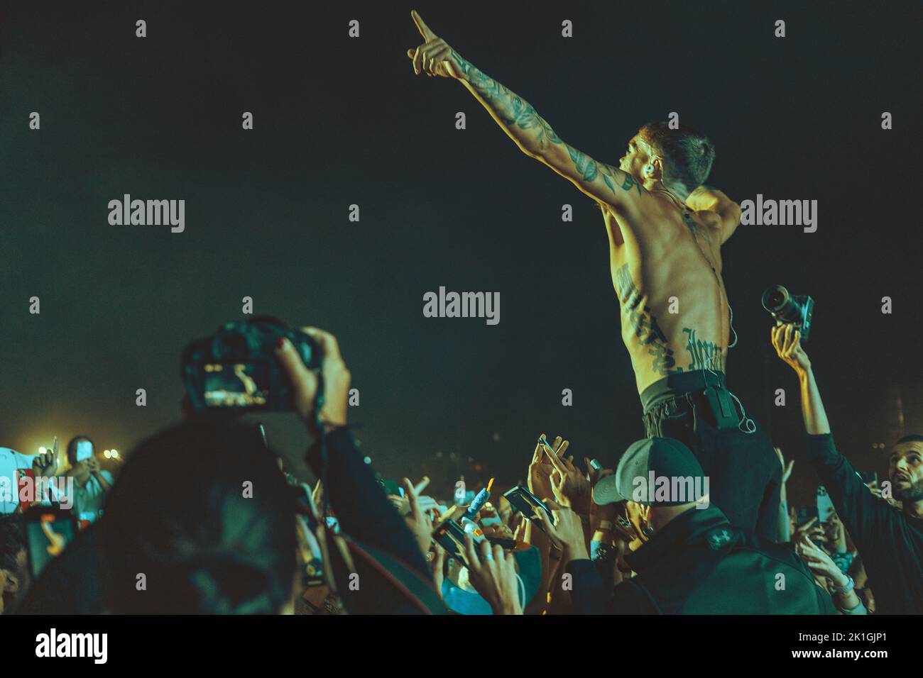 17/09/2022 - Italian rapper BLANCO performing live at Ippodromo SNAI in ...