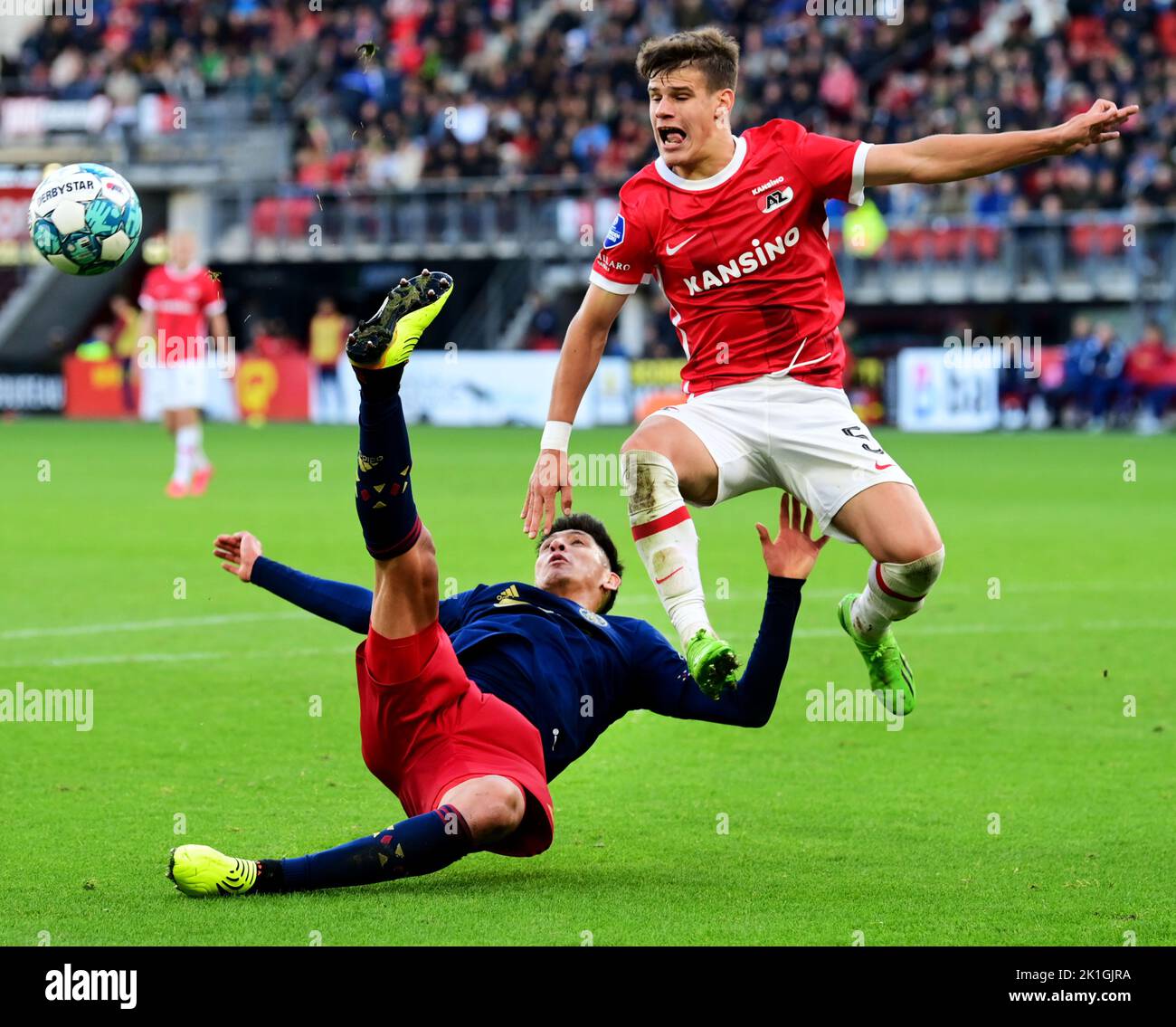 ALKMAAR - Milos Kerkez of AZ, Edson Alvaraz of Ajax during the Dutch ...