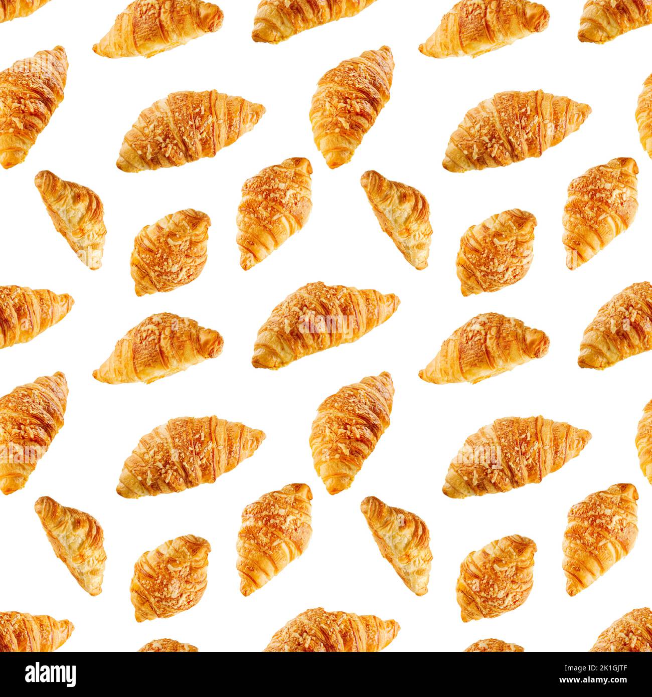 seamless pattern made from Fresh croissant with cheese isolated on ...