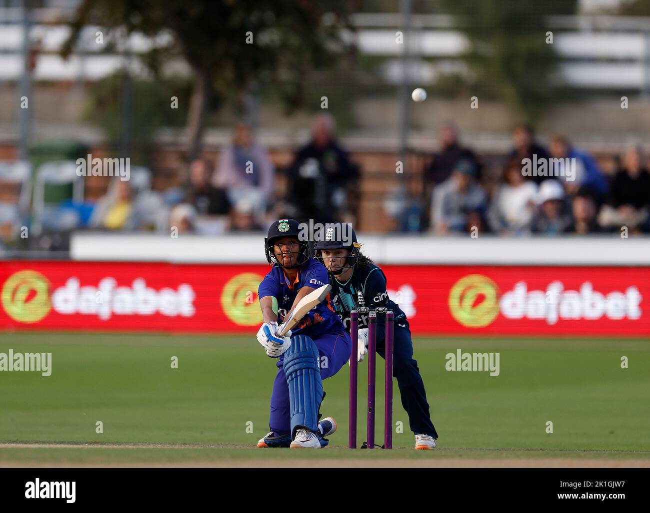 India's Harmanpreet Kaur hits 6 to win the first one day International ...