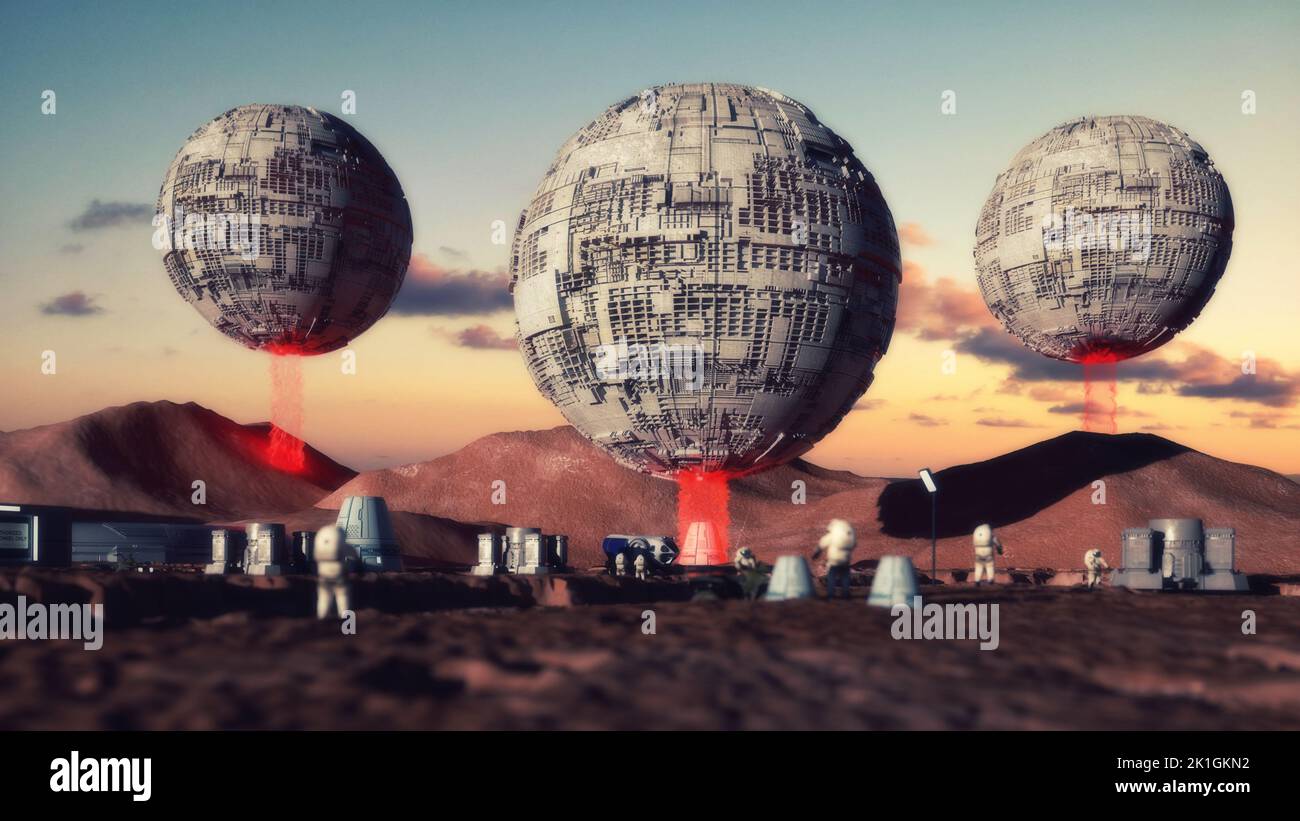 3d render. UFO spaceship concept Stock Photo - Alamy