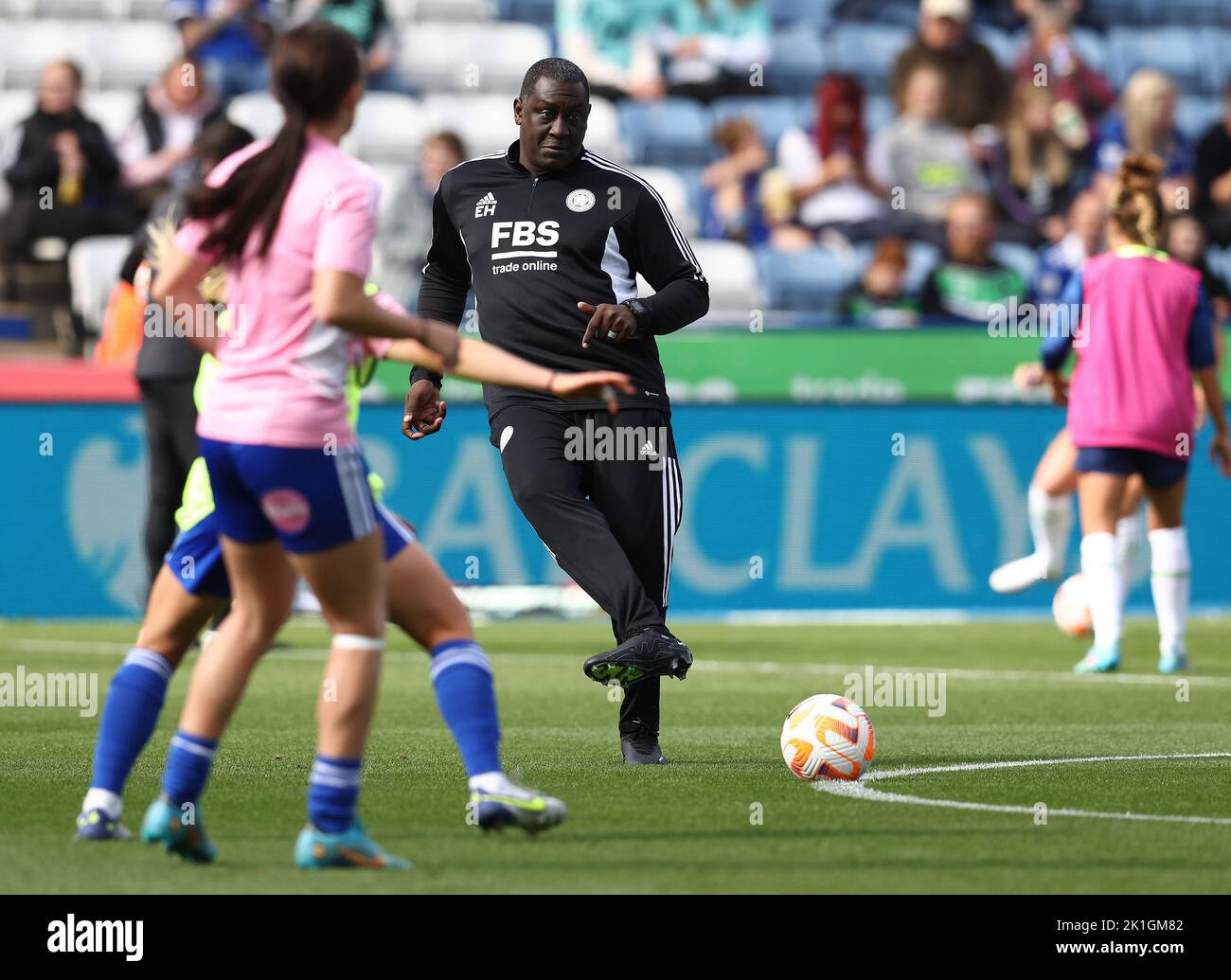 Leicester, UK. 18th September 2022. Emile Heskey head of women's ...