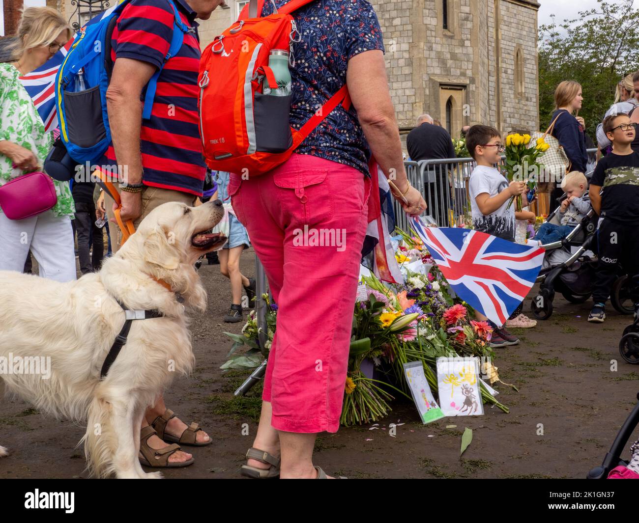 Tributes displayed outside Cambridge Gate at Windsor Castle on the 10th ...