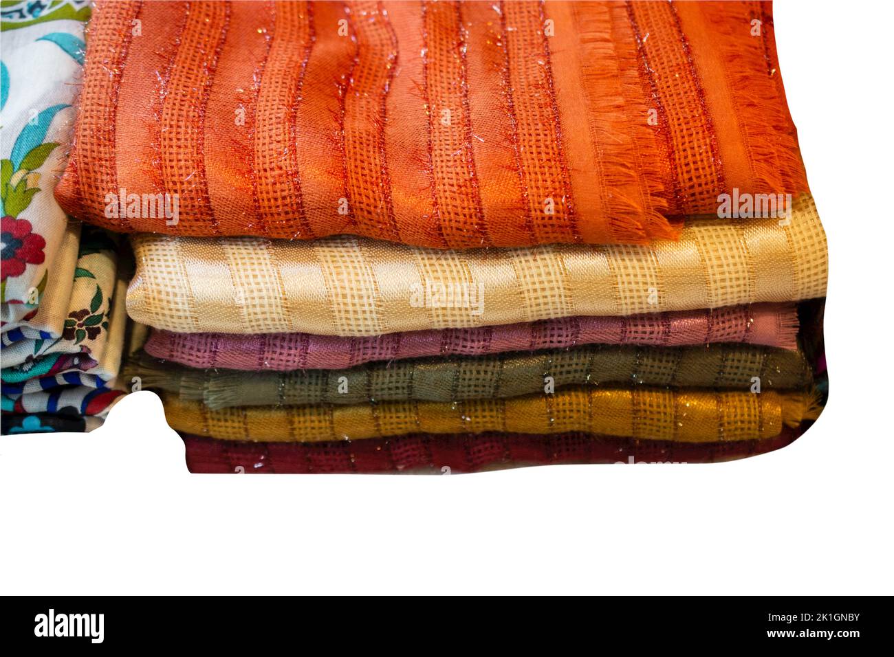 Sale of textiles on the Turkish market Stock Photo - Alamy