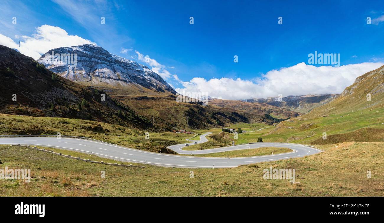 Alpine road on the Julierpass in Switzerland Stock Photo - Alamy
