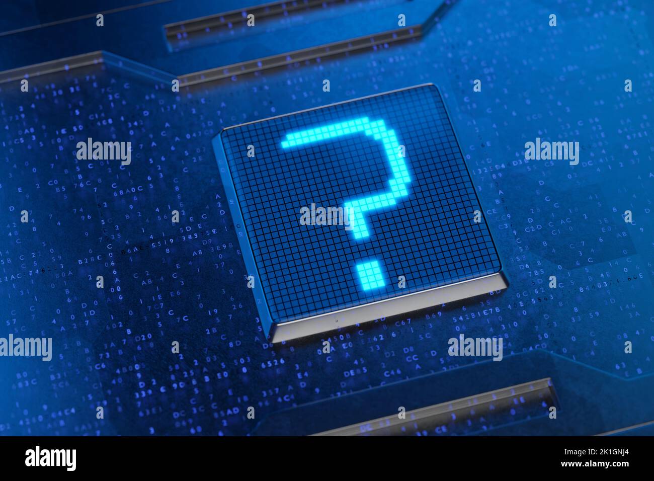 Question mark on a monochrome screen. FAQ concept. Question mark on a ...