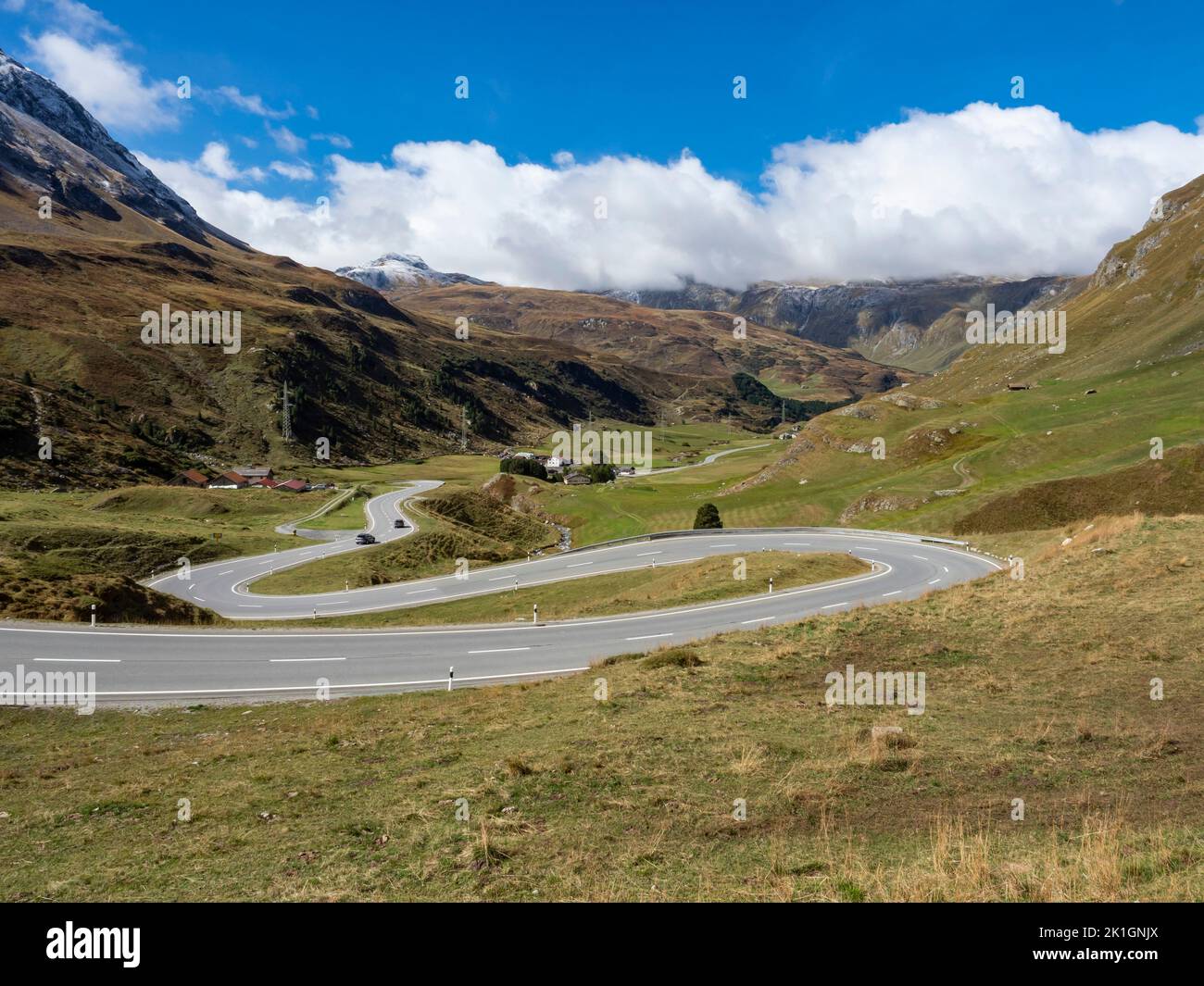 Alpine road on the Julierpass in Switzerland Stock Photo - Alamy