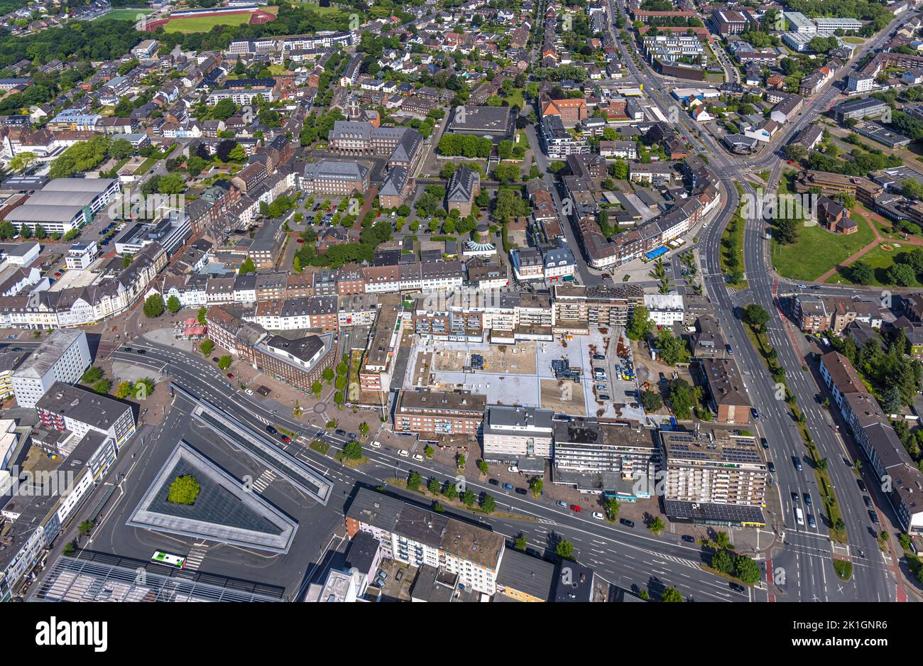 Aerial view, construction site inner courtyard renovation Trapez-Hof ...
