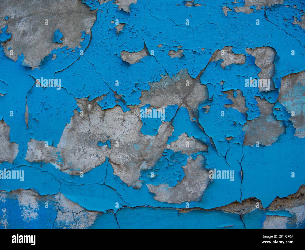Peeling paint on wall seamless texture. Pattern of rustic blue grunge ...