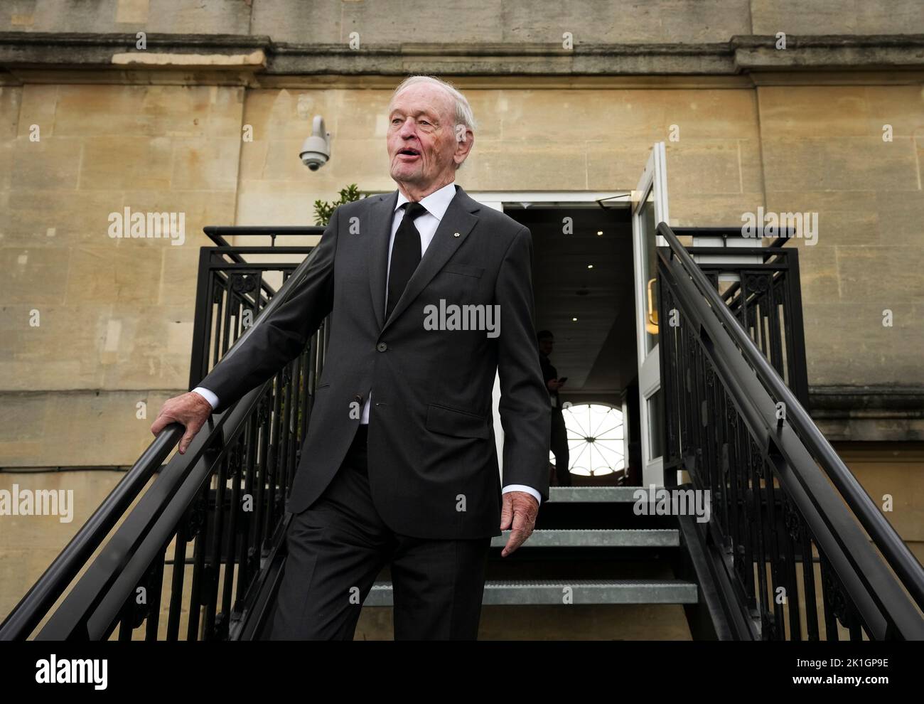 Former Canadian Prime Minister Jean Chrétien arrives to speak with the ...