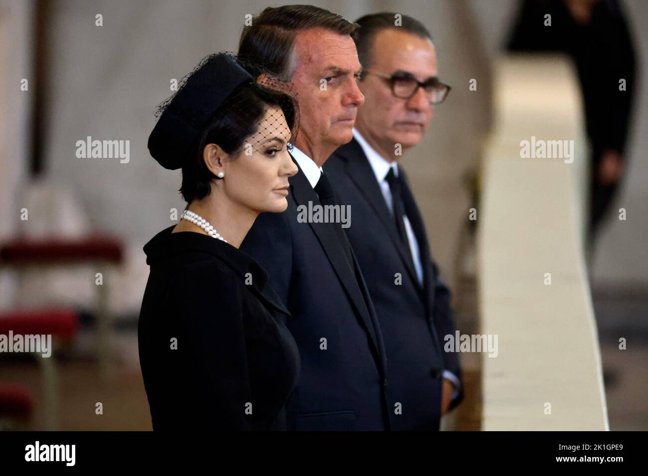 President Jair Bolsonaro of Brazil and his wife Michelle Bolsonaro pay ...