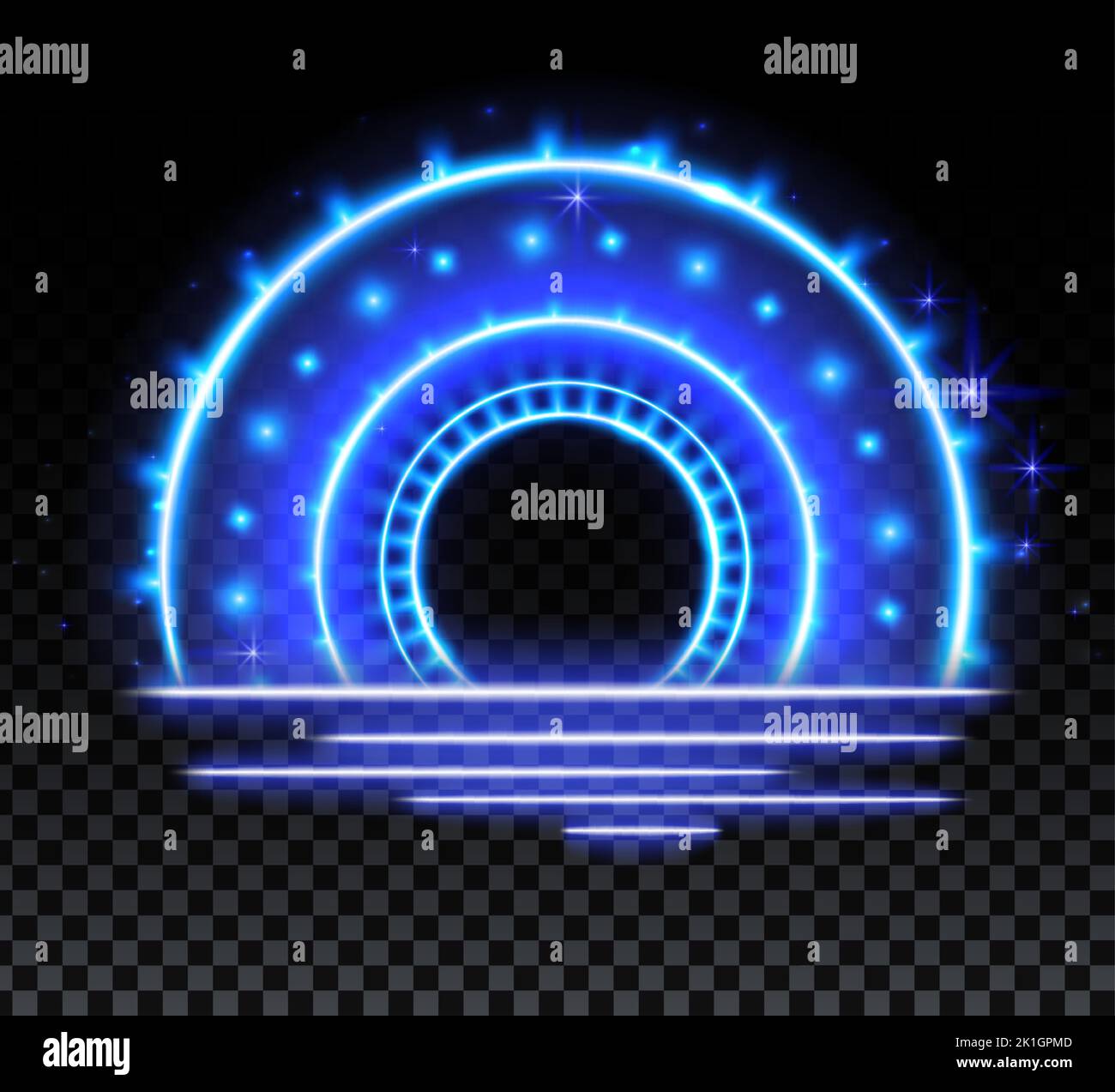 Blue Magic Arc Abstract Magic Light Effect Luminous Neon Arch Lines