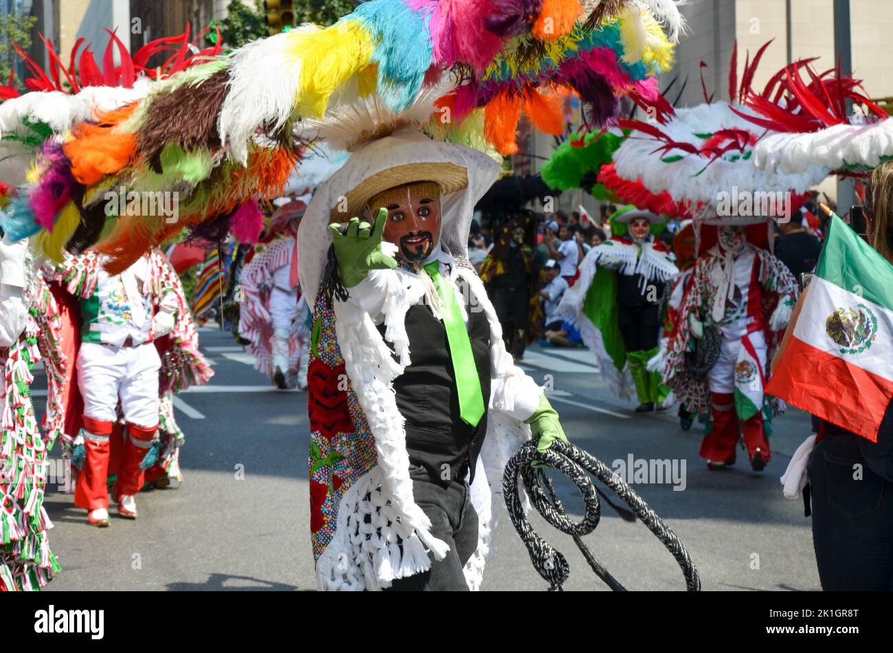 Parade participants march through Madison Avenue during the Annual ...