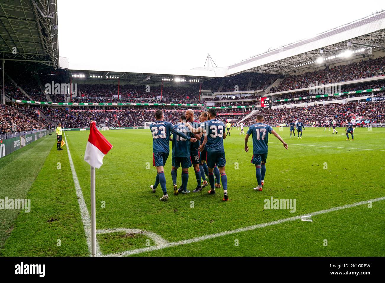 Eindhoven - Patrik Walemark of Feyenoord, Orkun Kokcu of Feyenoord ...