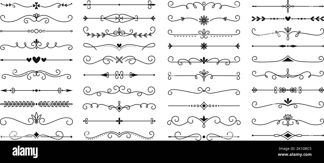 Line text borders and delimiters frames. Royal flourishes ornate ...