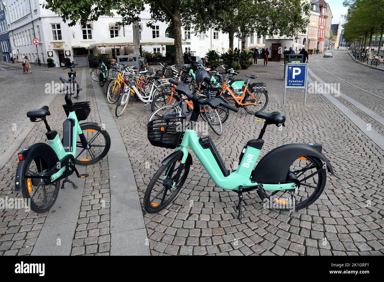Copenhagen -Denmark -18 Septmeber 2022-E-bolt bike or electric bolt bicyles in Copenagen Denmark ...