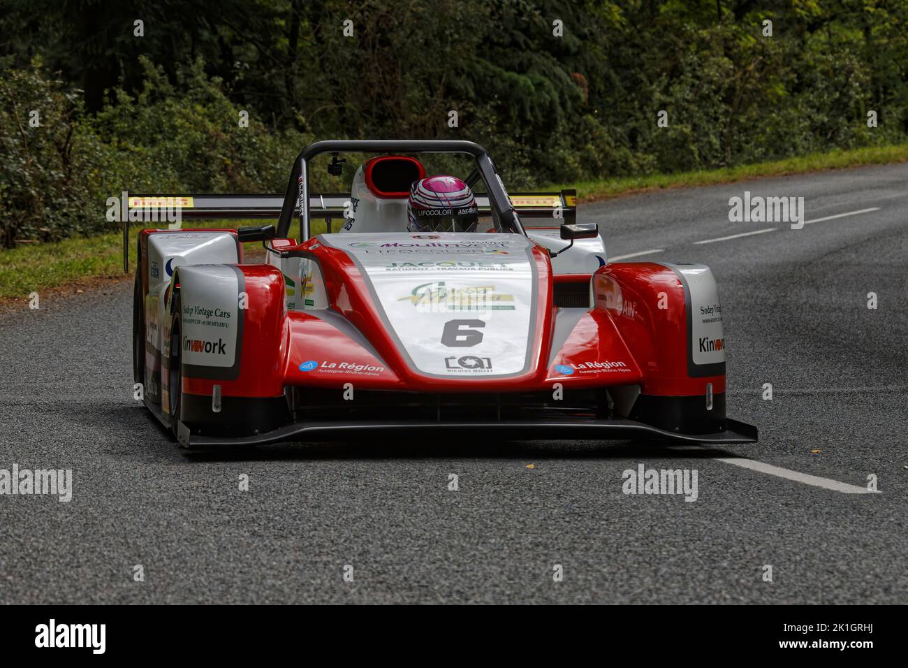 LIMONEST, FRANCE, September 17, 2022 : Racing Car drives slowly on an ...