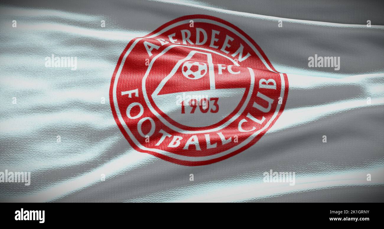 Barcelona, Spain - 17 September 2022: Aberdeen FC football club, soccer ...