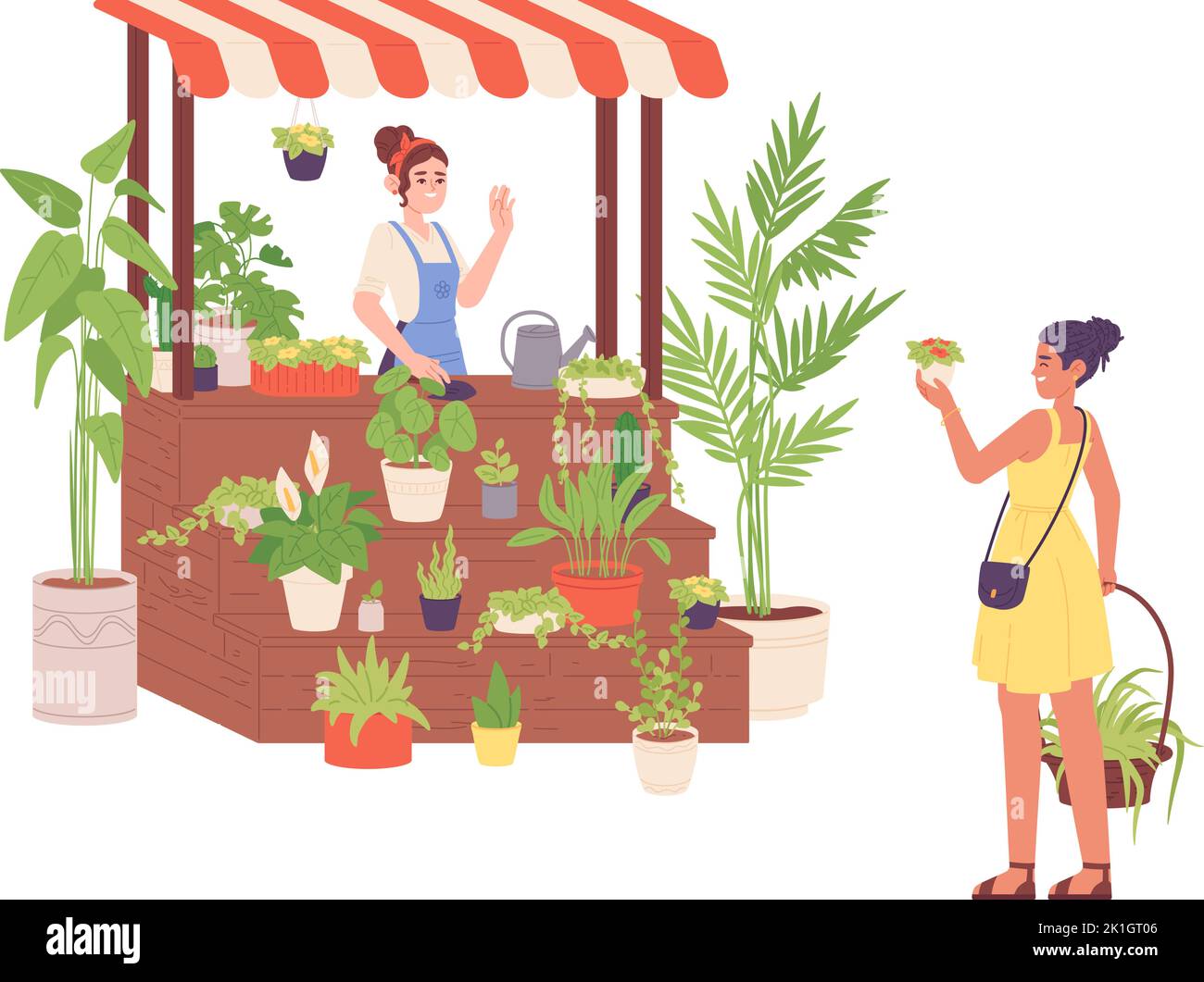 Vendor selling flowers Stock Vector Images - Alamy