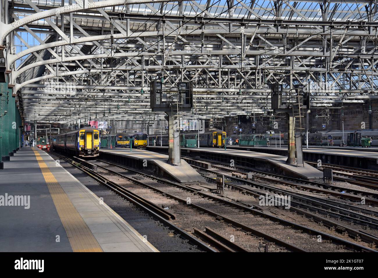 Scotrail trains, including Class 156 Super Sprinter DMU's lined up at ...