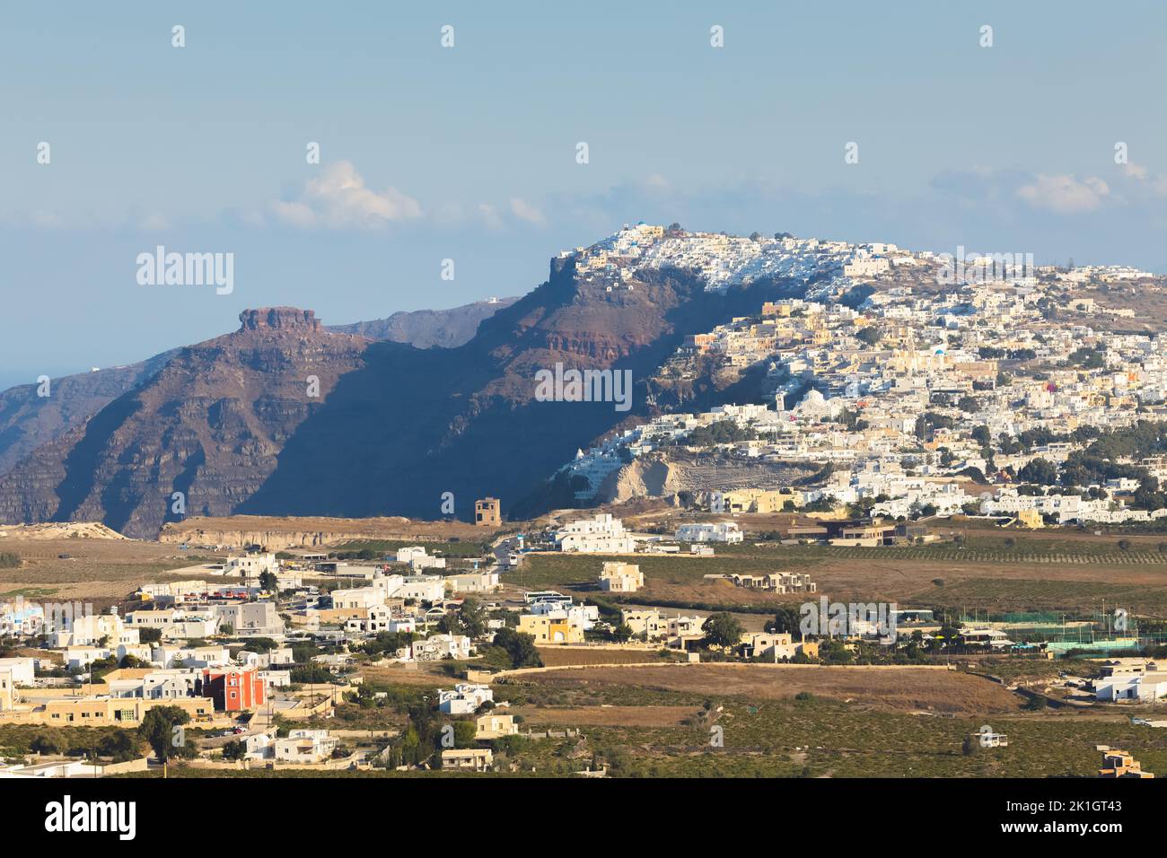 Summer and countryside and cityscape view of Thera, the capital city of ...