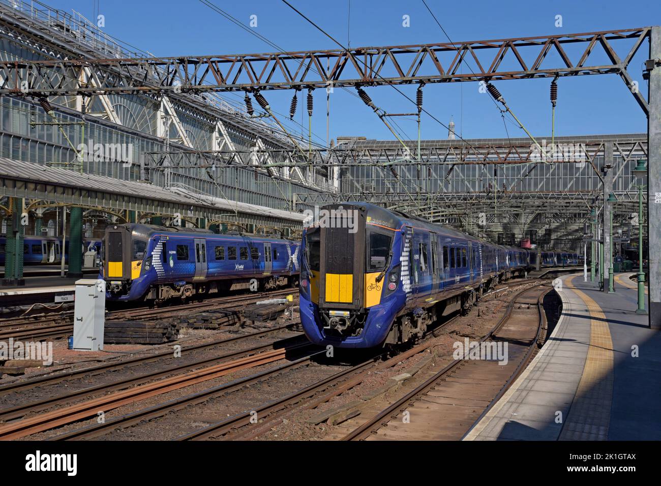 A Siemens Class 380 Desiro Electric Train Departs Glasgow Central Station Scotland Uk Stock 