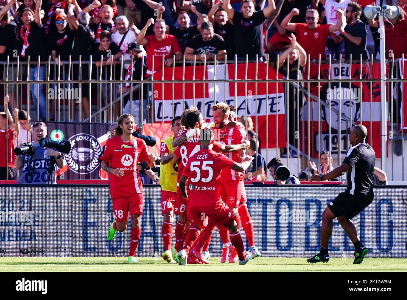 Monza, Italy. 18th Sep, 2022. Christian Gytkjaer (AC Monza) celebrates ...